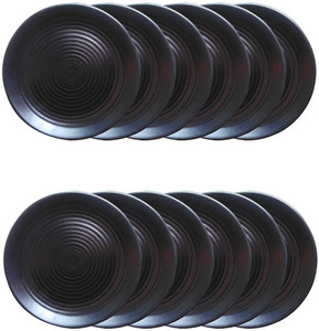 bestifo Matt Finish Black Plates for Breakfast, Snacks Or Food and ...
