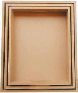 WOODENLAB MDF wood tray 12x10 11x9 10x8 inch Unfinished MDF Tray Plain ...