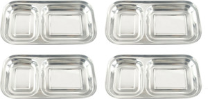 SAUBHAGYA Stainless Steel 2 in 1 Rectangular Two Compartment Nasta ...