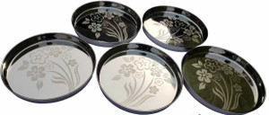 LAVISH UP STAINLESS STEEL HEAVY THALI/PLATE ( 12 INCH )-FLORAL DESIGN ...