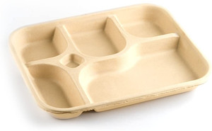 Shop & Shoppee Eco-Friendly, Disposable Plate with 5 Sections Meal Tray ...