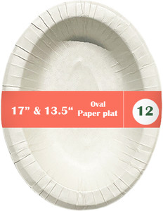 Vantara Oval Shaped Plates|Pack of 12|Disposable Paper Plate Eco ...