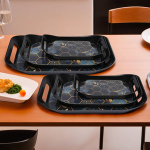 KUBER INDUSTRIES Plastic Nested Hexagon Serving Tray Set for Kitchen ...