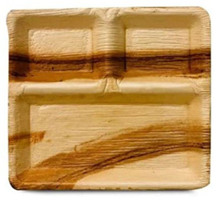 Tarumitra 3 partition Rectangular Plate Disposable Used for Lunch ...