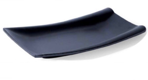 DLM FLAT Melamine Black Serving Starter Plate Curve Designer Platter ...