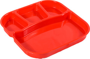 ZORROW MART Microwave Safe Unbreakable Plastic Food Partitions plate 4 ...