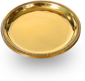 DIAMOND STEEL Brass Half Plate for Puja/Diwali | Bhog Thali with ...