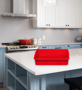 HOMESTIC Multiuses Rectangular Plastic Large Tray, Bin, Organizer (Red ...