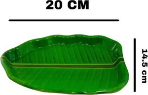 SPRING ART Melamine Crockery Kela Ptta Designer Green Leaf Snacks ...