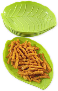 SGI Melamine Stylish Leaf Shape Quater Plate For Serving Snacks-Pack Of ...