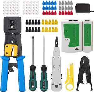 HANNEA 50PCS Covers, Network Cable Tester, Screwdriver, Wire Punch Down ...