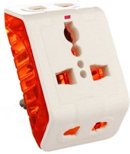 Mopslik Universal Multi Plug Multi Socket With Indicator White (Pack of ...