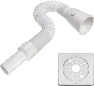 CUROVIT PVC Flexible Waste Pipe 1-1/4" & 5" x 5" SS Holly Square Hole ...