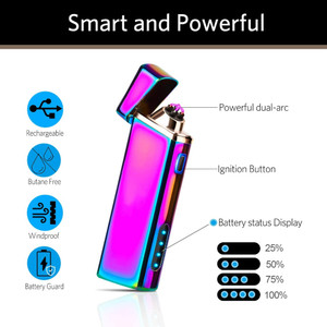 GUGGU PQP_477Y_Arc Cigarette Lighter Battery Indication Touch Screen ...
