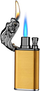 DECCAN Elegant Lion Head Torch Lighter – Gold & Black Design Pocket ...