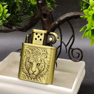 Point Zero Good Quality Metal Body Tiger Eye Design Wheel Flame Butane ...