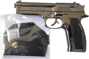 Orelius Fire Silver Pistol Shaped Gun Shaped refillable Lighter Steel ...