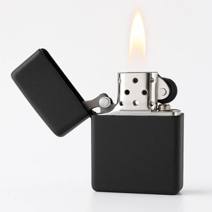 praliptha Sleek Matte-Black Refillable Metal Lighter – Classic Flip-Top ...