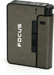 focus YH001-GREY Cigarette Case with Portable Lighter I Suitable for ...