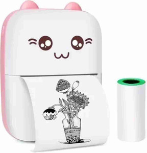 EVAAENTERPRISES Mini pink color Bluetooth Inkfree Thermal Receipt ...