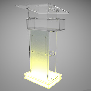 Classic Concepts CCP067 Acrylic Podium Frosted Look Front Panel with ...