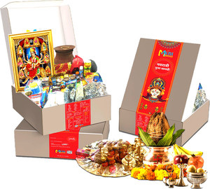 Milni Express Navratri Pooja Kit Set of 51 Items Durga Pooja Kit Wooden ...