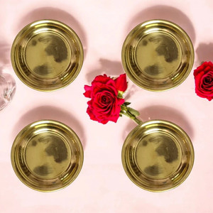 Divine Bazaar Divine Bazaar Set of 4 Lightweight Brass Thalis – 8 cm ...
