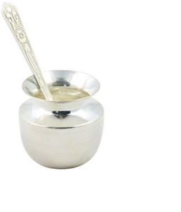 Kashvi Luck Pure Silver Shiny Pooja Kalash Loti with Spoon Silver Price ...