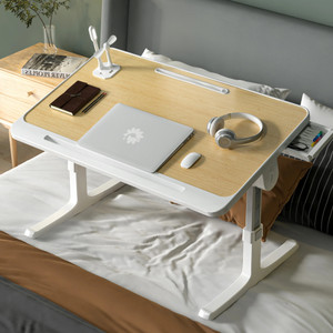 StarAndDaisy Multipurpose Bed Table with USB Hub, Fan, Night Lamp Wood ...