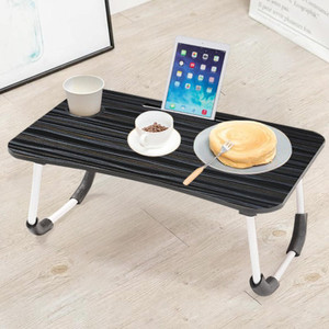 SAVYA HOME Wooden Foldable Laptop table Table - Black Wood Portable ...