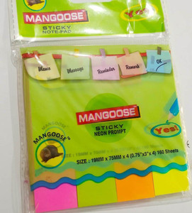 Flipkart.com | MANGOOSE Mangoose1 160 Sheets Sticky Pad, 4 Colors
