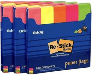 Flipkart.com | Oddy 5 Color Re-stick Paper Flags/Prompts, Pack of 3 ...