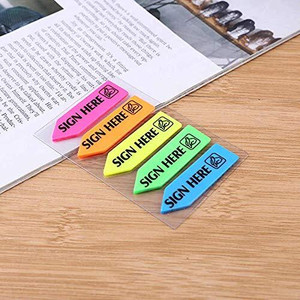 Flipkart.com | greencom Sticky Notes Sign Here , Mini Text Highlighter ...