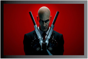 Hitman Game Frame Poster For Room Synthetic Wood Gloss Lamination F10 ...