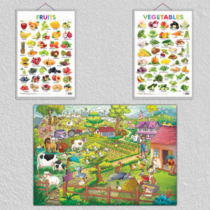 GIANT AT THE FARM COLOURING POSTER, Fruits and Vegetables|set of 1 ...