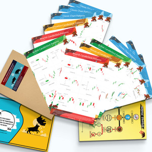 (Pack of 14) Trading Chart Pattern Poster, Candle Stick Chart Patterns ...