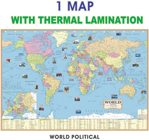 WORLD POLITICAL LAMINATED MAP, Map Size(40*28 Inch) Laminated Paper ...