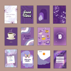 Inspirational Quotes – Purple Posters – Set of 12 – 6 x 9 Inch Paper ...