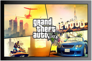 GTA Game Frame Poster For Room Synthetic Wood Gloss Lamination F1 Paper ...