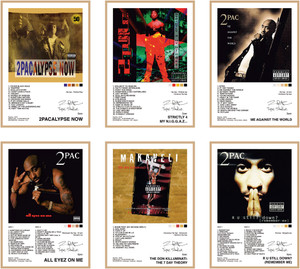 Pack of 6 - 2Pac Tupac Shakur Music Album Art Wall Posters 8x12 inch ...