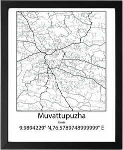 Muvattupuzha,Kerala,India UNFRAMED Minimalist Map Line Art Print Poster ...