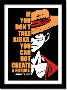 Monkey D. Luffy One Piece Anime Poster Fan Art Frame For Room & Office ...
