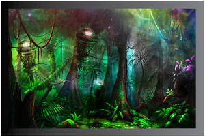 Nature Scenery Frame Poster For Room Synthetic Wood Gloss Lamination ...