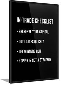 Stock Market Trading Checklist Poster Wall Frame for Traders ...