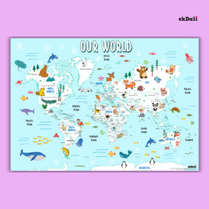 24 x 33 Inch World Map – Fun Learning Tool for Kids with Countries ...