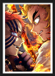 Rengoku x Akaza | Demon Slayer Framed Poster | Anime Framed Posters ...