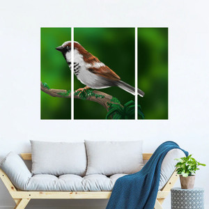Beautiful Bird Scenery Wall Poster (Set of 3 Frameless Panel Posters ...