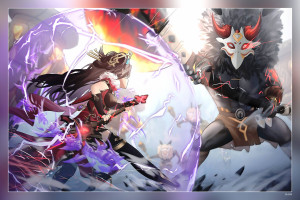 Anime Girls Genshin Impact Beidou Genshin Impact Matte Finish Poster ...