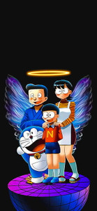 Poster -Nobita & Doremon black, art, cartoon HD wallpaper for KIDS ...