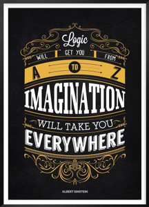 Poster Logic And Imagination From Albert Einstein Inspirational Quotes ...